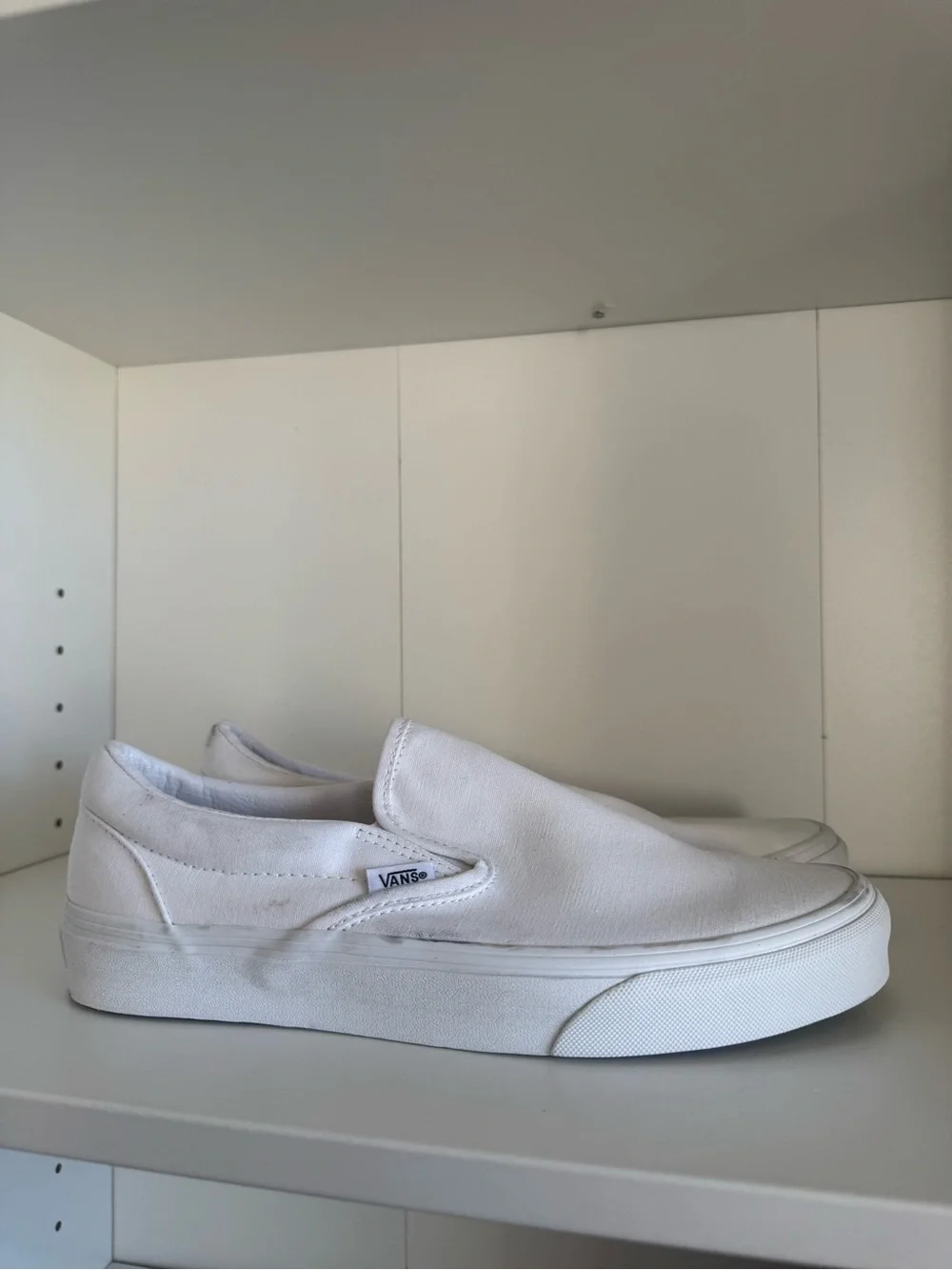 Vans | Shoes | White Slip On Vans | Poshmark